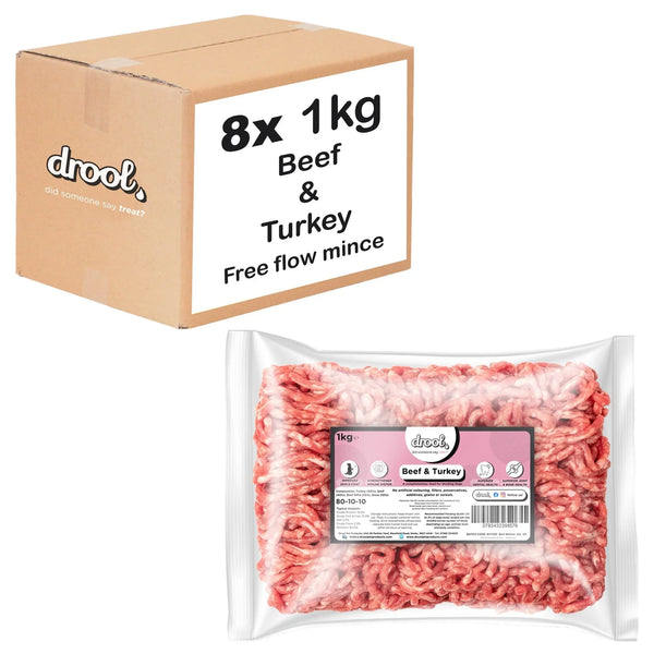 Drool Mince Freeflow Beef & Turkey 1kg – North East Pet Shop
