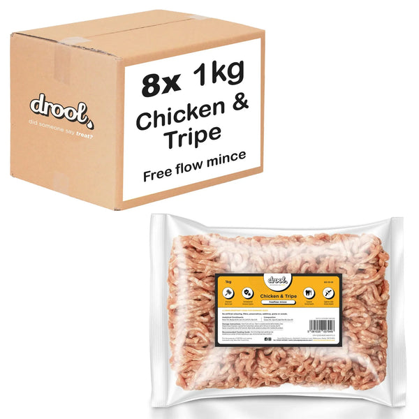 Drool Mince Freeflow Chicken & Tripe 1kg - 8 pack box – North East Pet Shop
